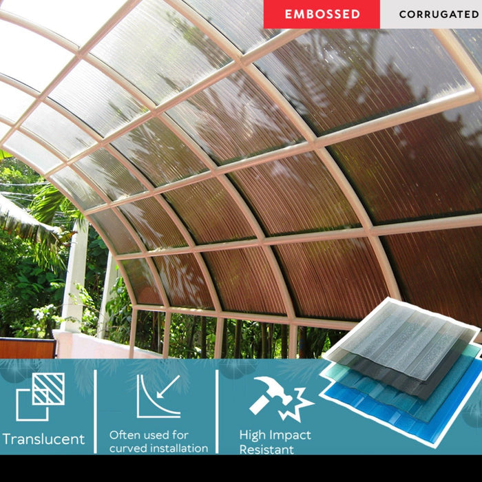 Corrugated and Embossed Polycarbonate Roofing Sheets in Rolls